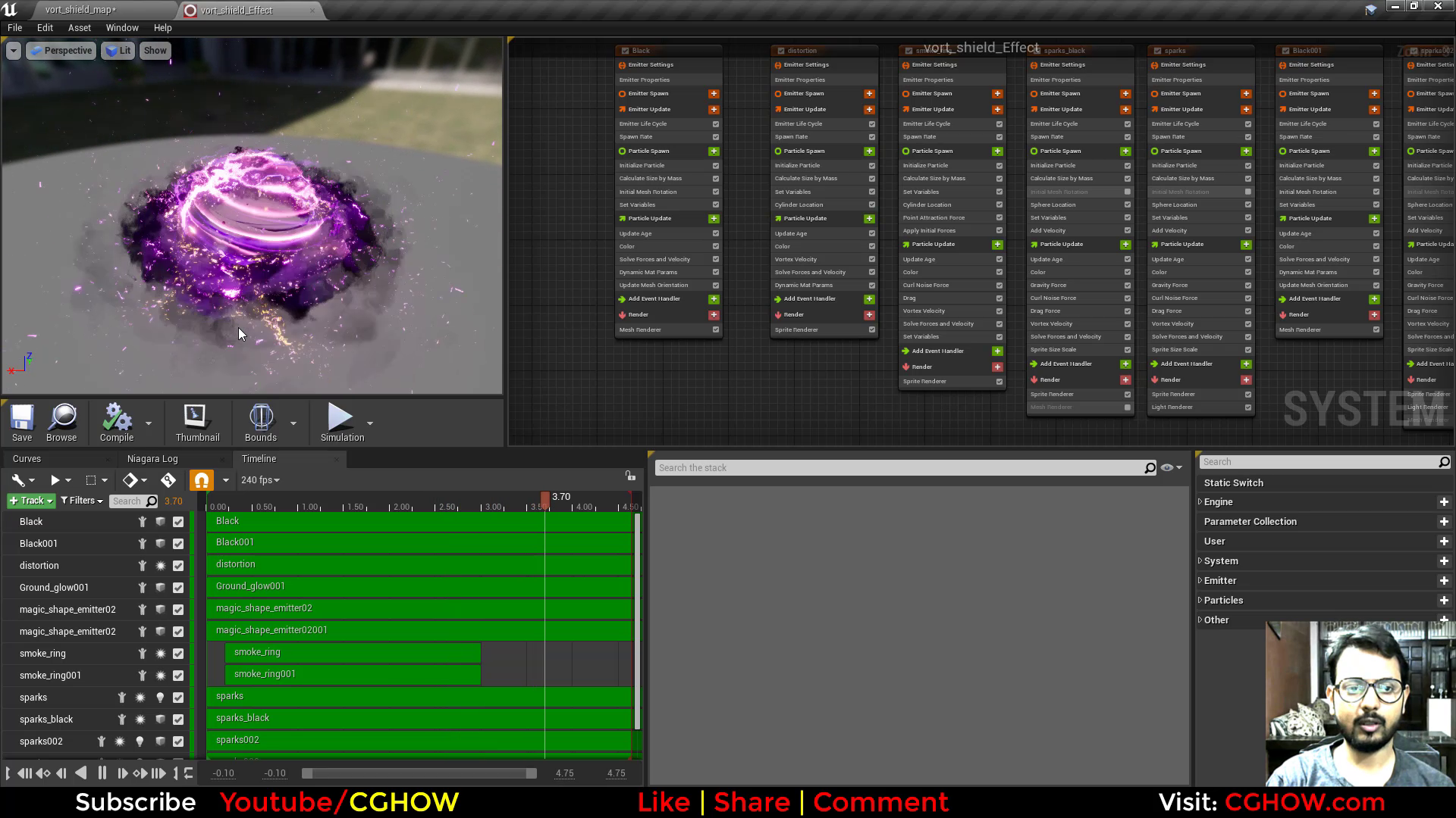 Unreal Engine Niagara Tutorial Vortex Shield Effect Cghow Ashif Ali
